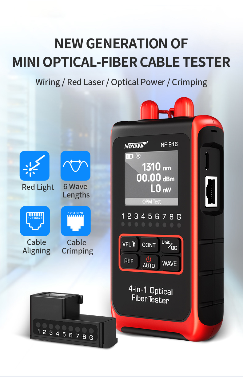 NOYAFA NF-916 Fiber Optical Power Meter VFL REF FC SC ST Visual Fault ...