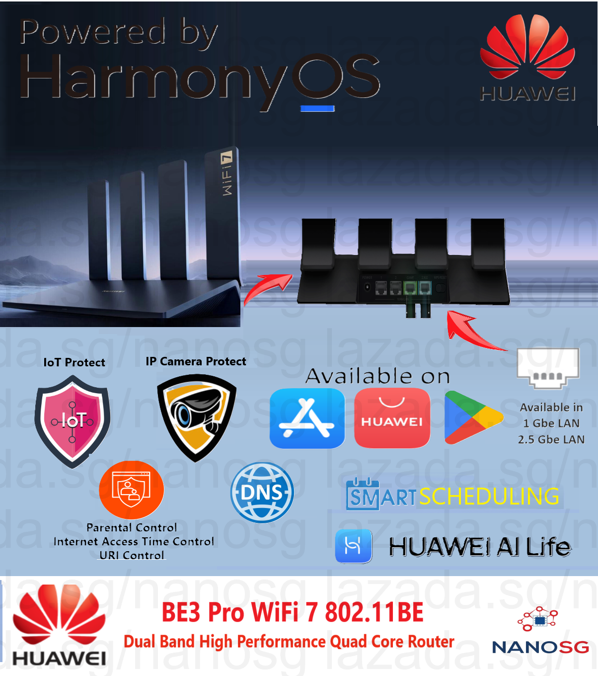 Ready Stock HUAWEI WiFi 7 BE3 PRO Dual Band Router Harmony OS 4 1 Year ...