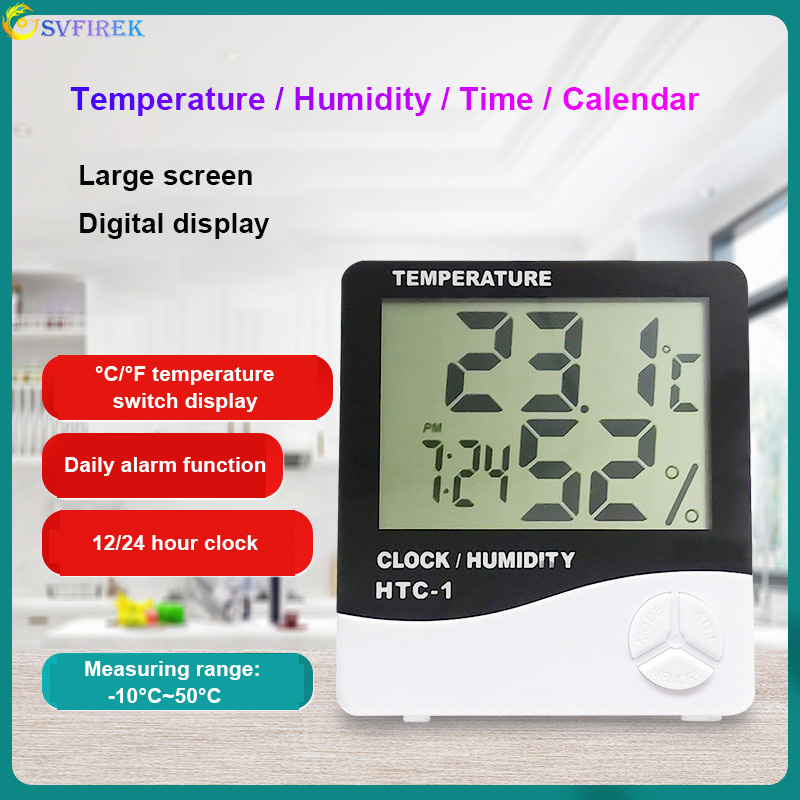 LCD Electronic Digital Temperature Humidity Meter Indoor HTC-1 ...