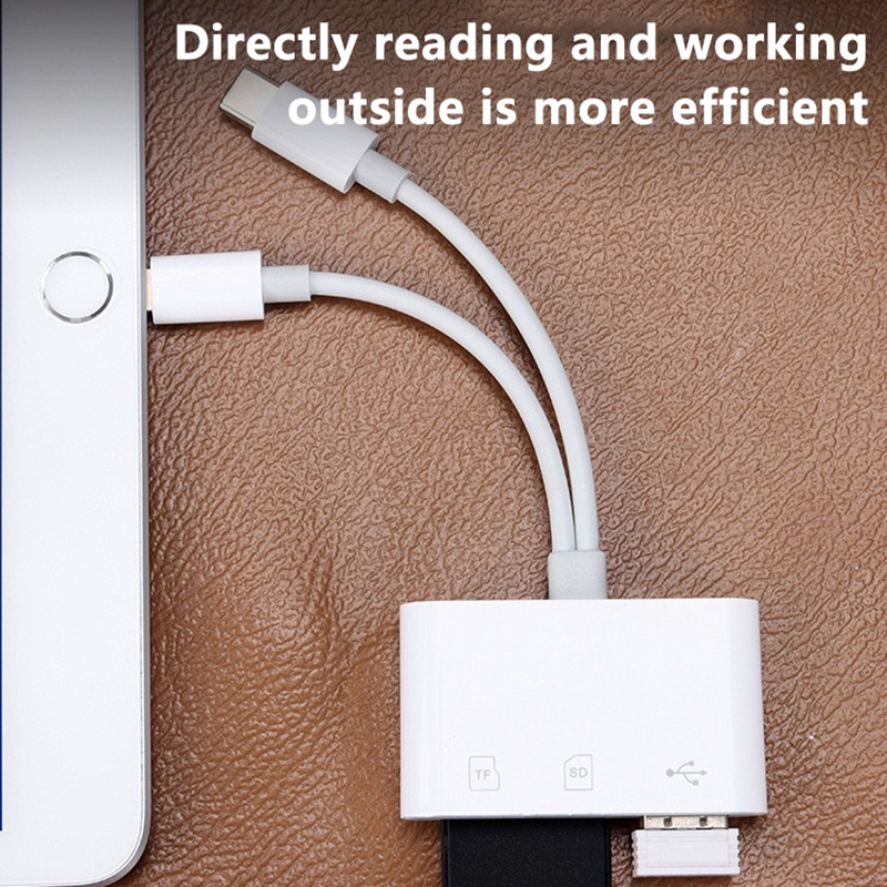 2 In 1 OTG Card Reader Type C Lightning To SD TF Memory Card With USB ...
