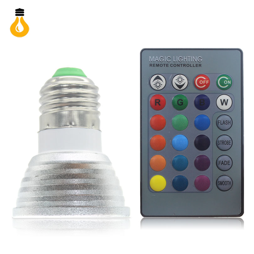 【TopazTrove】E27 E14 GU10 LED RGB Bulb lamp AC110V 220V 9W LED RGB Spot ...