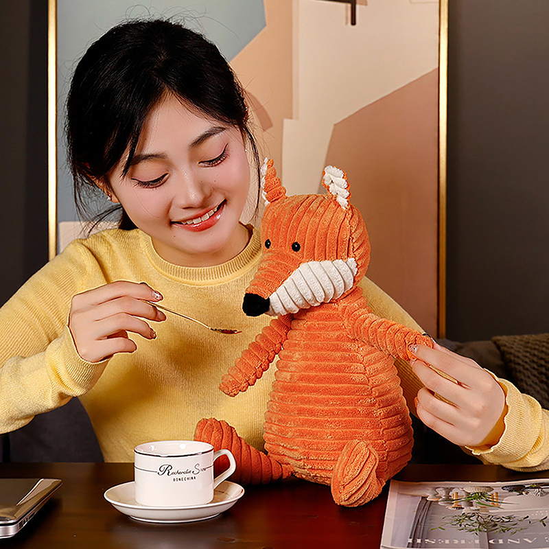 Striped Plush Fox Doll Plush Toy Forest Wild Animal Stuffed Animal ...