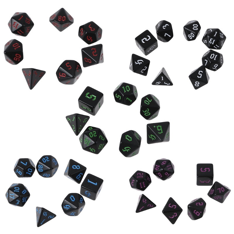 【Must-have】7 Pcs Resin Polyhedral Dices Numbers for DND RPG MTG Dials ...