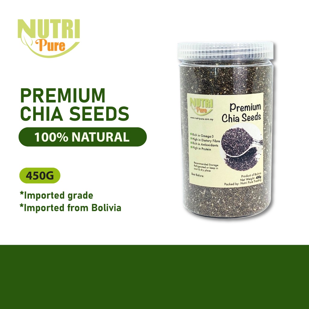 Nutri Pure Premium Chia Seeds (Imported Grade) 450g | Bijan Chia ...