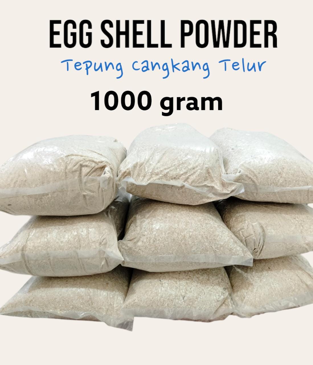 1 kg Egg shell powder/tepung cangkang telur murni untuk pupuk organik / campuran pakan ternak ...