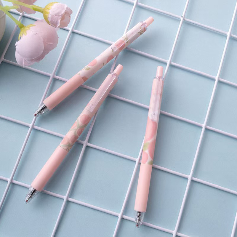 6Pcs Cute Pink Tulip Gel Pen Elegant Simple Pressing Neutral Pens ...