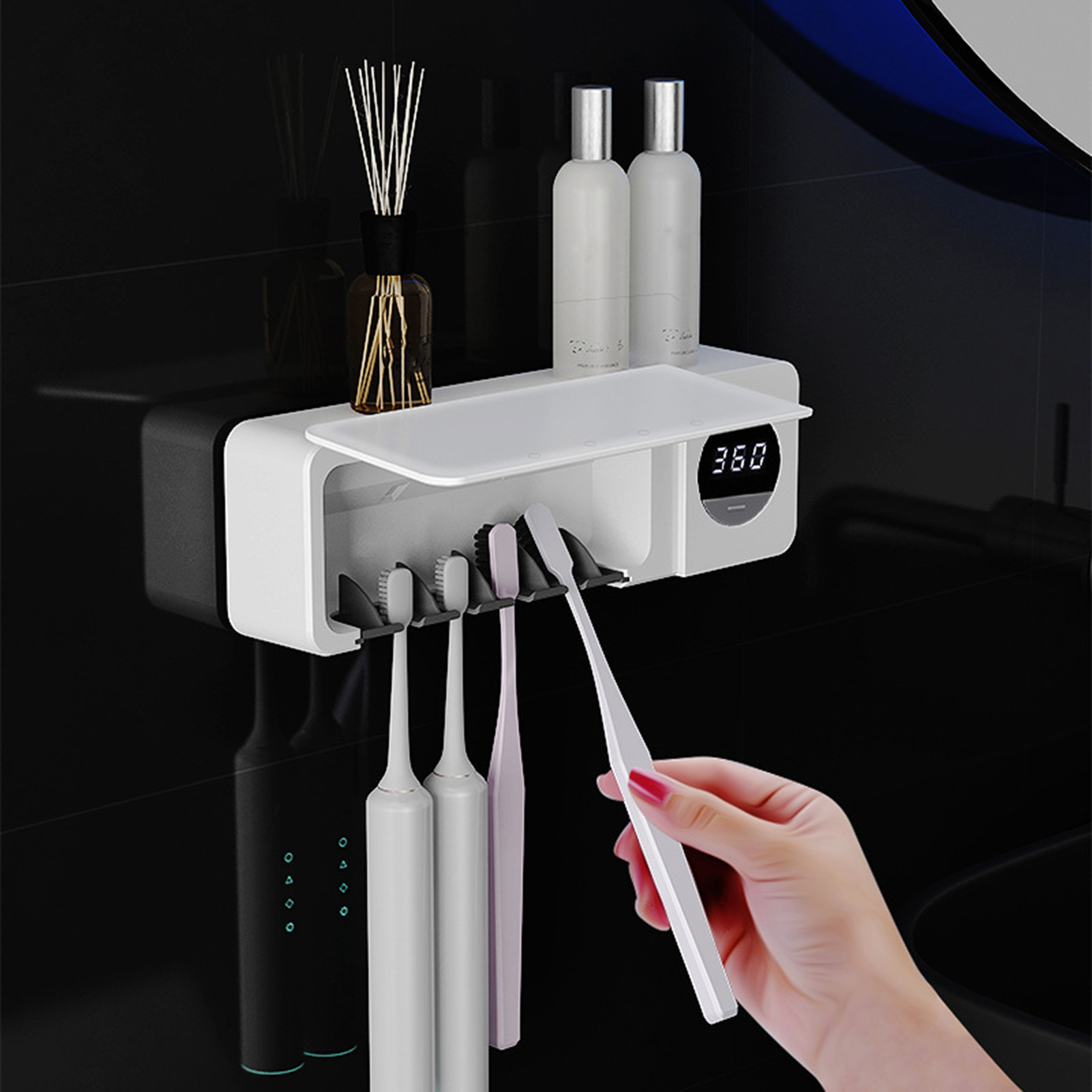 Wall Mounted Toothbrush Holde Uv Light Toothbrush Sanitizer Uv ...