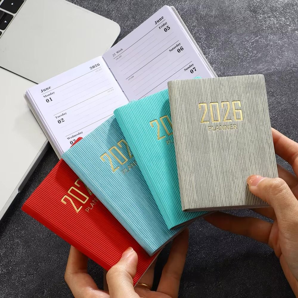2Pcs Journal 2026 A7 Planner Book 64 Sheets 128 Page Mini Portable ...