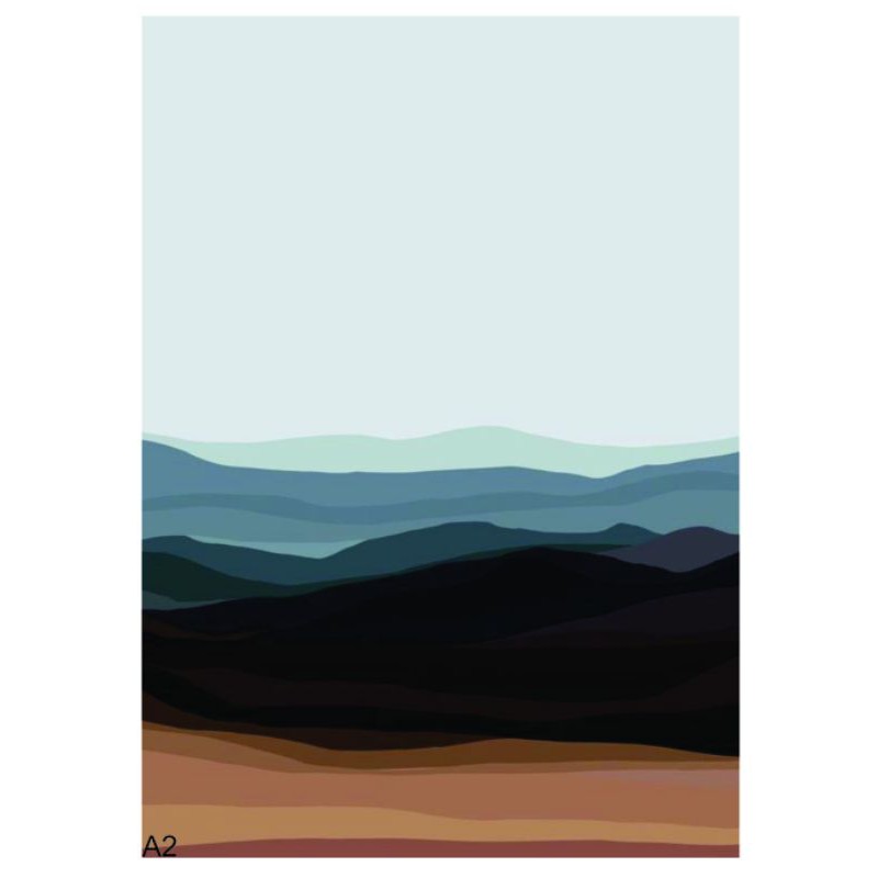 hiasan dinding alam biru wall decor aesthetic | Lazada Indonesia