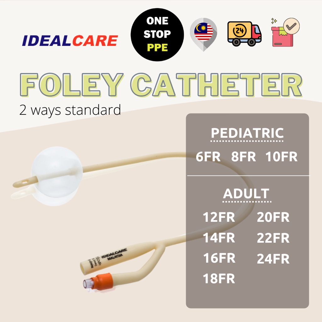 [OneStopPPE] 2Way Foley Catheters Sterile Pack Silicone Coated | Lazada