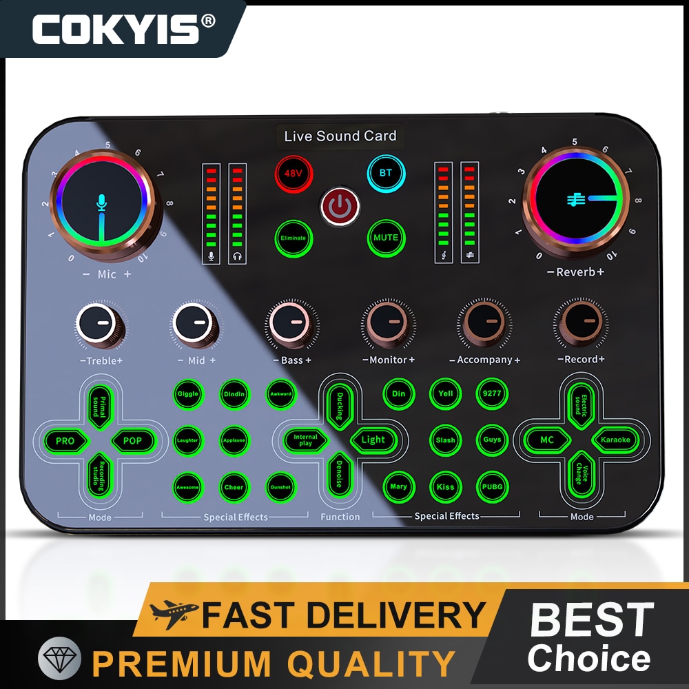 Gaming Audio Mixer, Streaming RGB PC Mixer with XLR Microphone ...