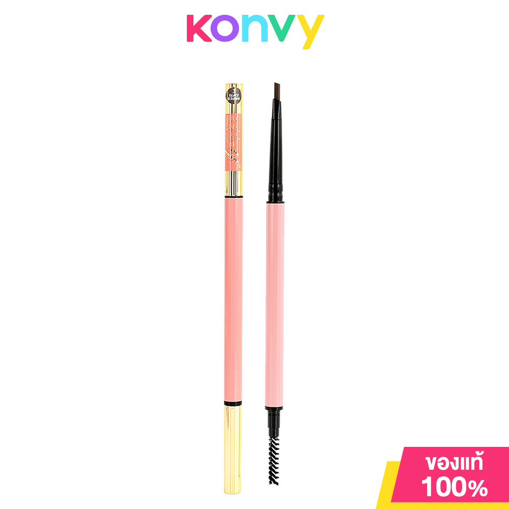 Ashley Super Thin Eyebrow Pencil 0.07g 03 Black Brown แอชลี่ย์ ดินสอเขียนคิ้ว 2in1 - Konvy ...