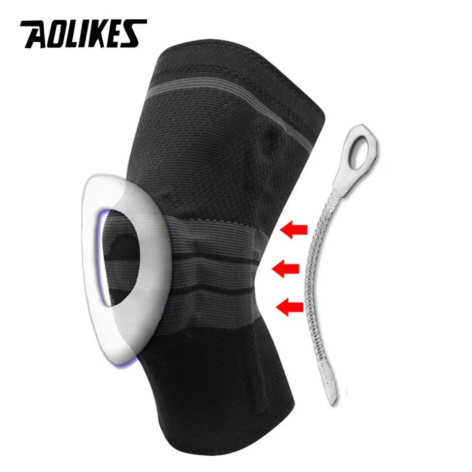 AOLIKES Knee Brace for Men Women Silicone Gel Spring Support Knee Pads ...