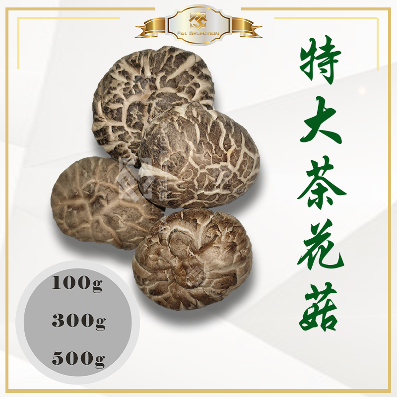 (特大菇)Cendawan Bunga Kering Tea Flower Dried Mushroom 茶花菇 (100G/300G ...