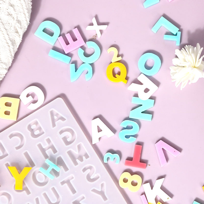 Letter Number Epoxy Resin Silicone Mold Diy Keychain Earring Pendant ...