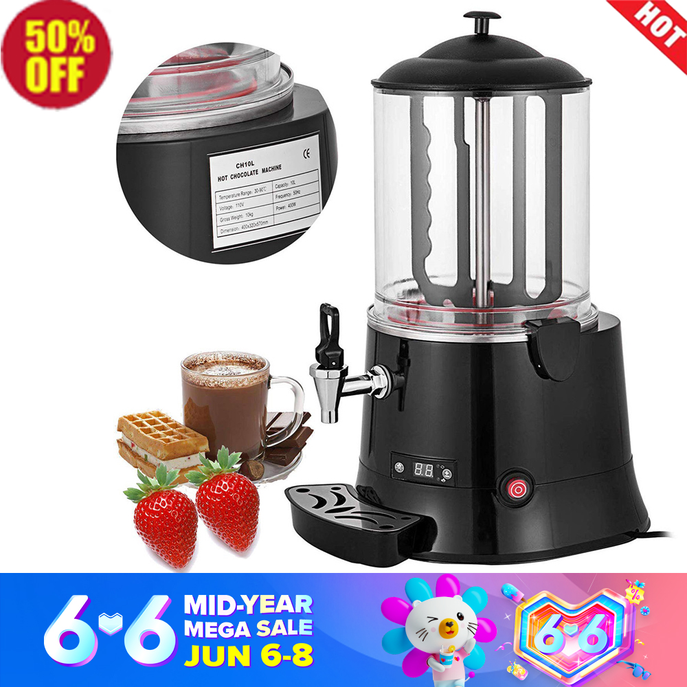 Commercial Hot Chocolate Machine 400W Chocolate Beverage Dispenser 10 ...
