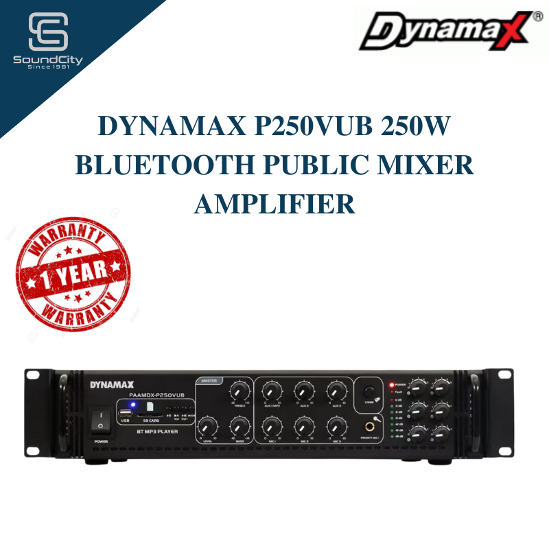 DYNAMAX P250VUB 250W Bluetooth Public Mixer Amplifier | Lazada