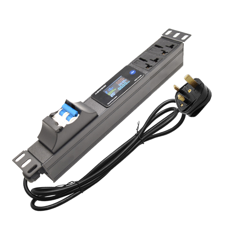 Smart Power Strip LED AC Electricity Meter 16A Circuit breaker 2-7Ways Socket Cord Length 2Meter ...