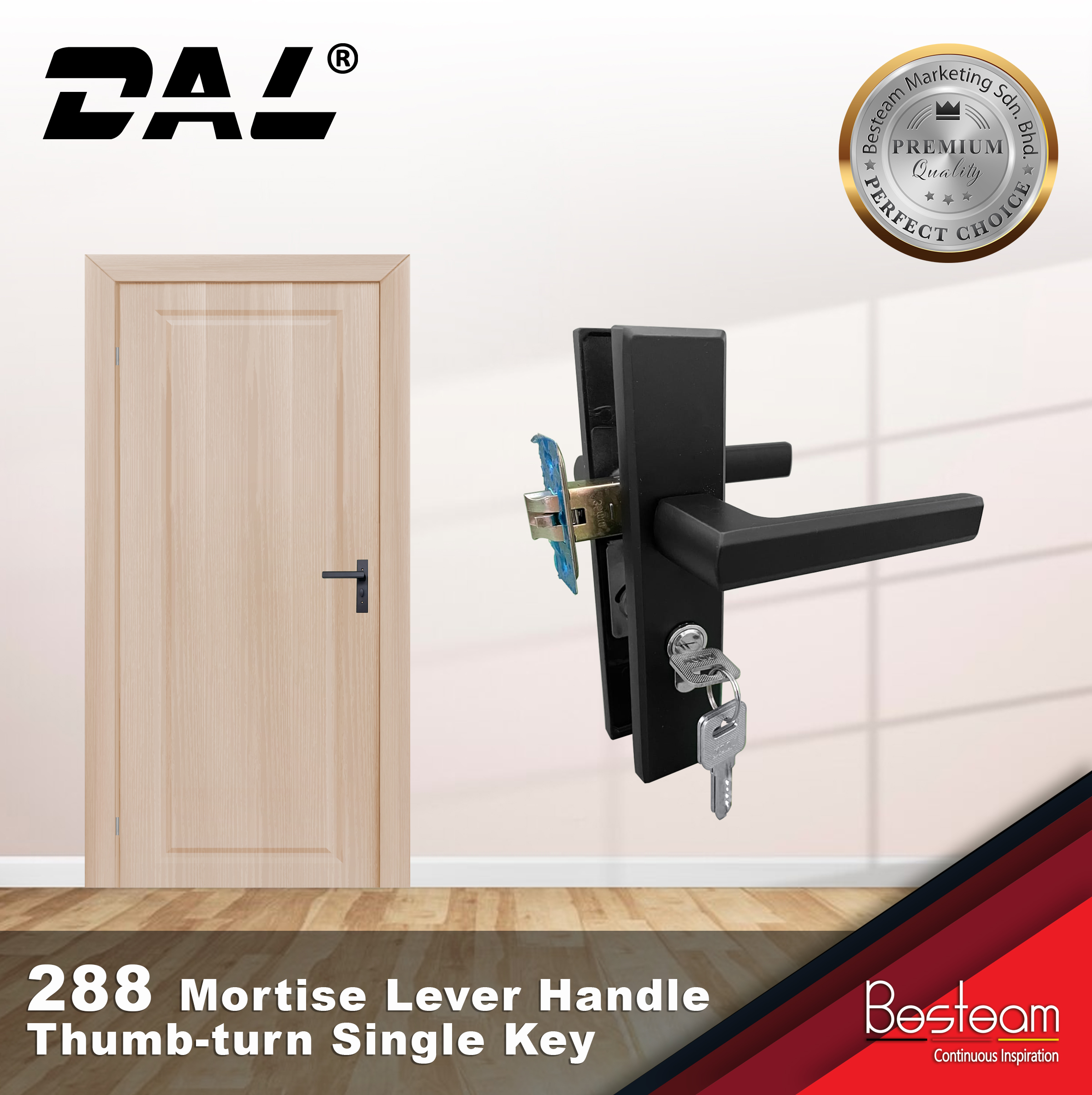 DAL 288 Mortise Lever Handle Thumb-turn Lockset with key | Lazada