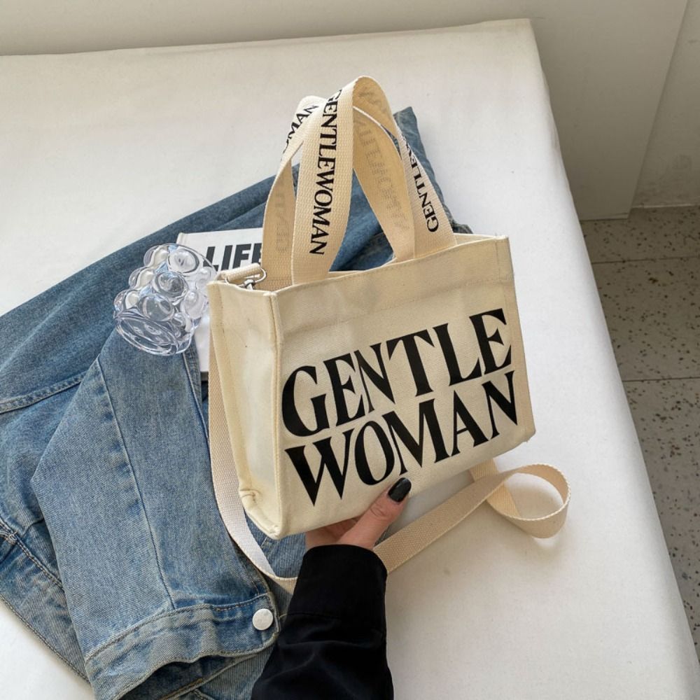 COLOO Thai Gentlewoman Canvas Bag Small Printing Letter Tote Bag ...