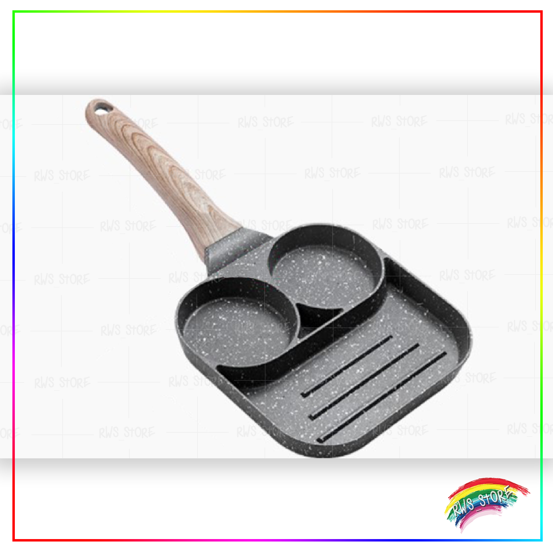 Double-Hole/Four-Hole Non-Stick Fried Egg Burger Pan 双孔/四孔鸡蛋汉堡煎锅 Pan ...