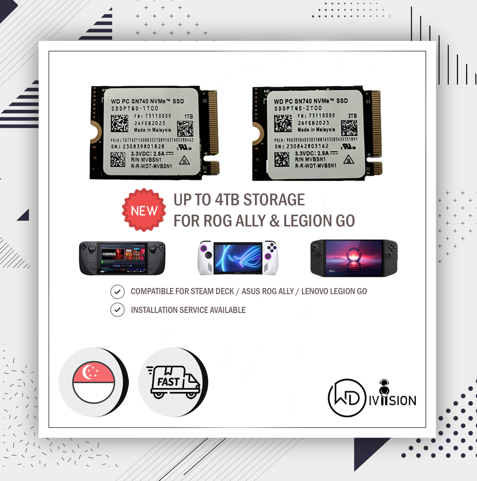 4TB 2TB 1TB Western Digital WD SN740 NVMe M.2 2230 Internal SSD - Windows / Steam OS - ROG ALLY ...