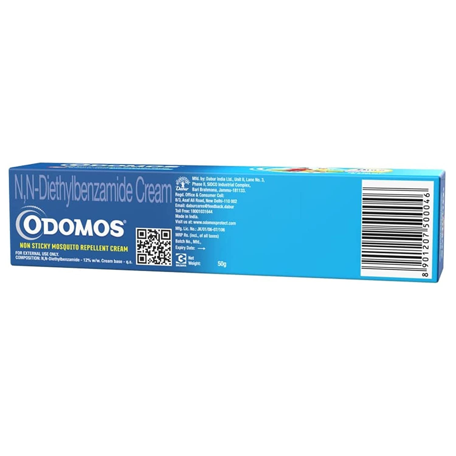 Pack of 12, Odomos Non-Sticky Mosquito Repellent Cream - 50 Gm | Super ...