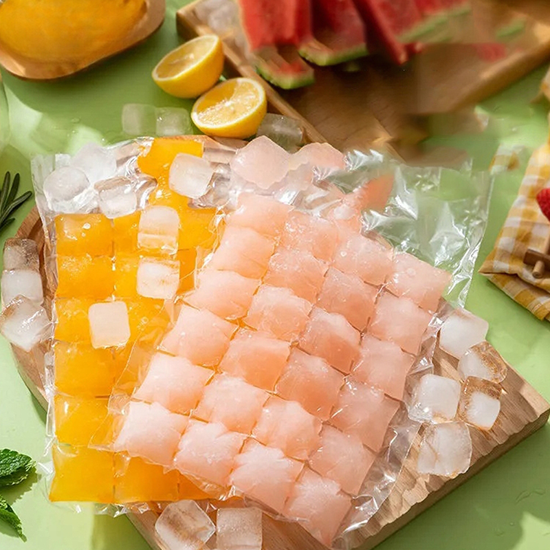 240 X Ice Cube 10 Sheets Clear Disposable Ice Bag Fridge Freezer ...