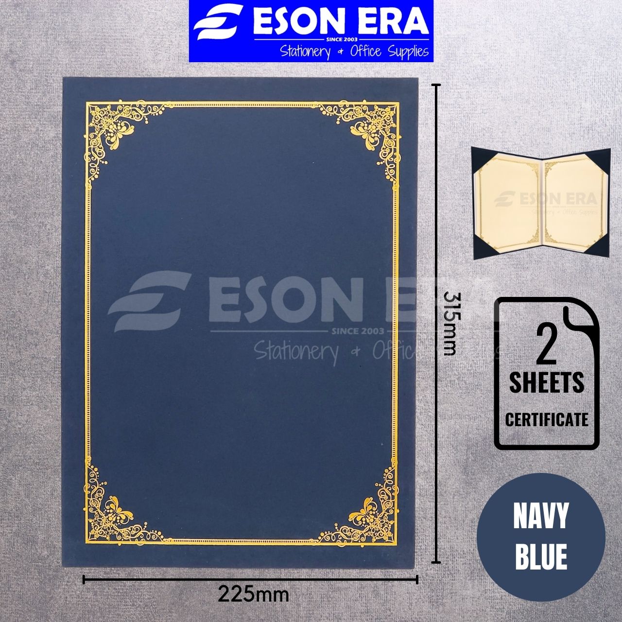 Certificate Folder A4 (Hard Cover) fit 2pcs Card with Hot Stamping Gold Sijil File Certificate ...