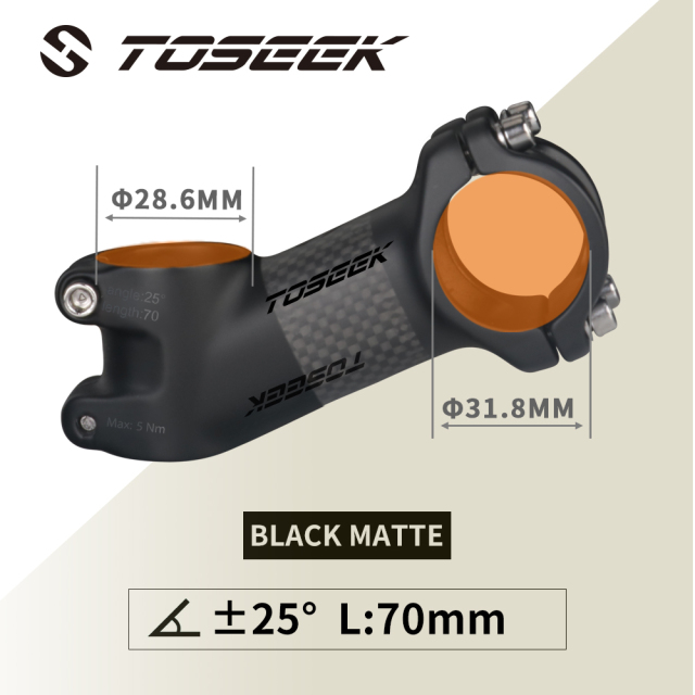 TOSEEK ZF-ONE Carbon Stem 25/35 Degree Mountain Bike Stem 31.8mm Handlebar Stems 60/70/80/90 ...