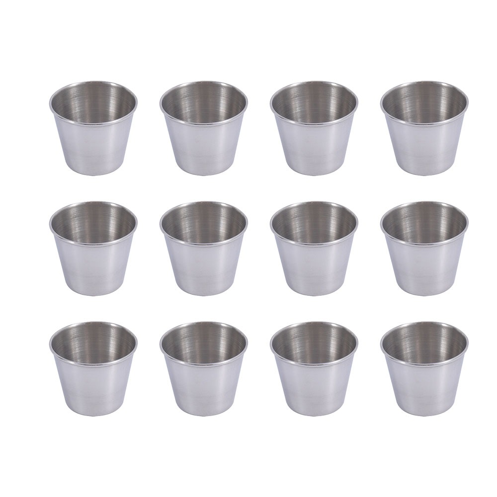 12PCS/SET Appetizer Plates Stainless Steel Dipping Sauce Cup 304 ...