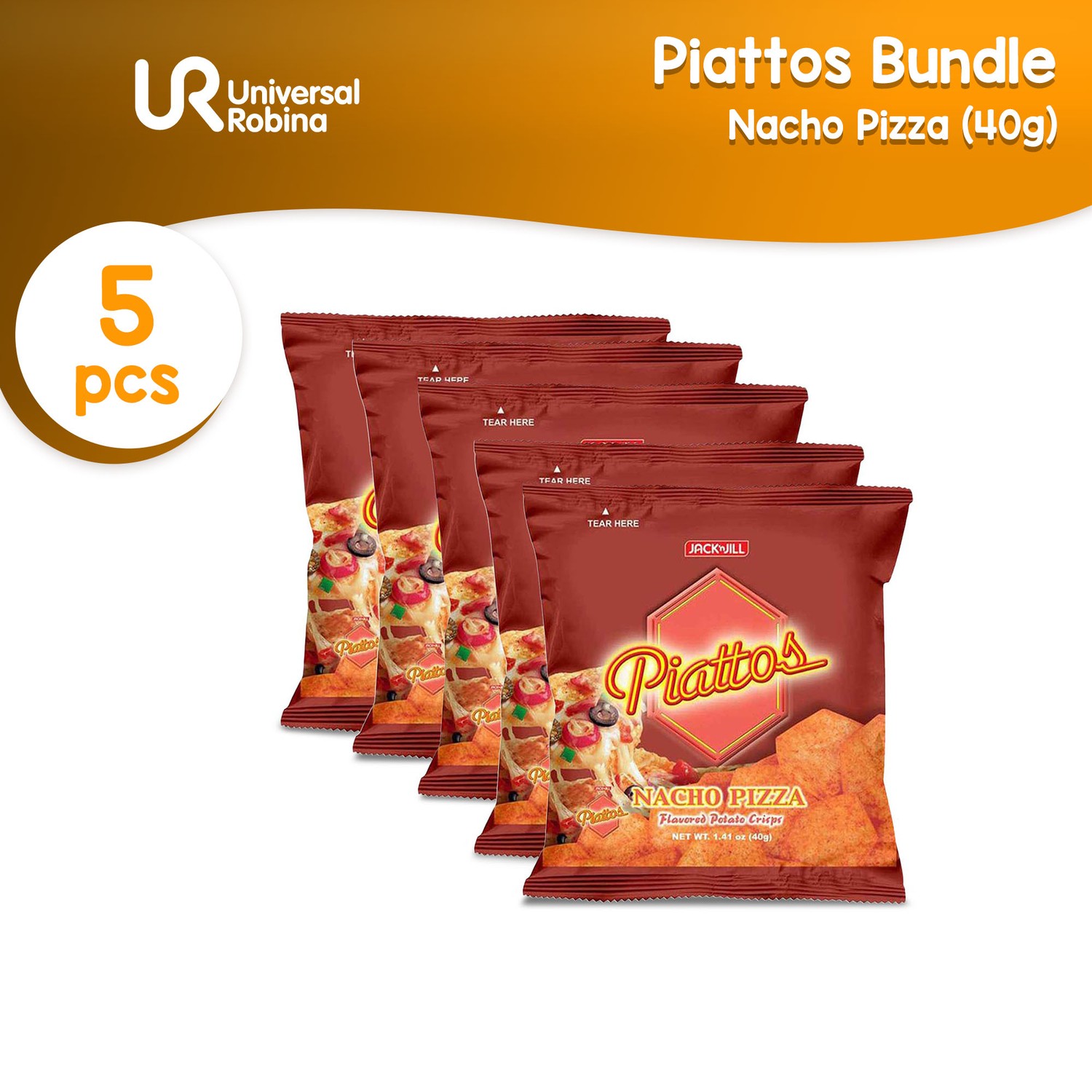 Piattos Nacho Pizza Flavored Potato Crisps 40g - 5 packs | Lazada PH