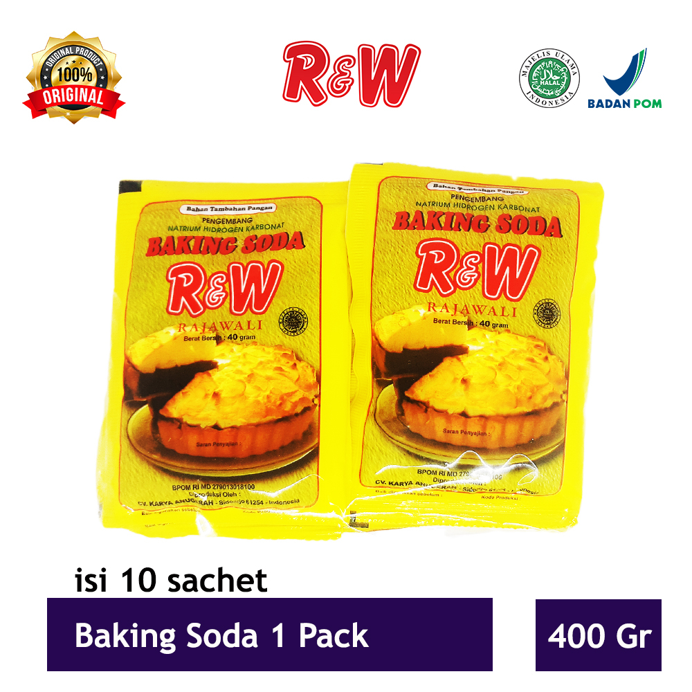Baking Soda Kuning / Soda Kue Kuning R&W RW 40gr isi 10 sachet | Lazada ...