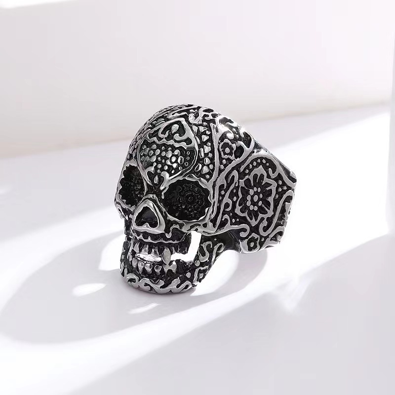 【New arrival】Skull Ring Personality Street Punk Skull Ring Opening ...
