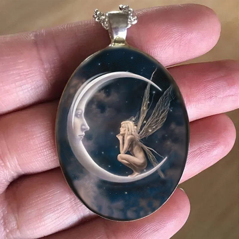 【Best price】temu Moon Goddess Angel Elf Drop Pendant Halloween Trendy ...