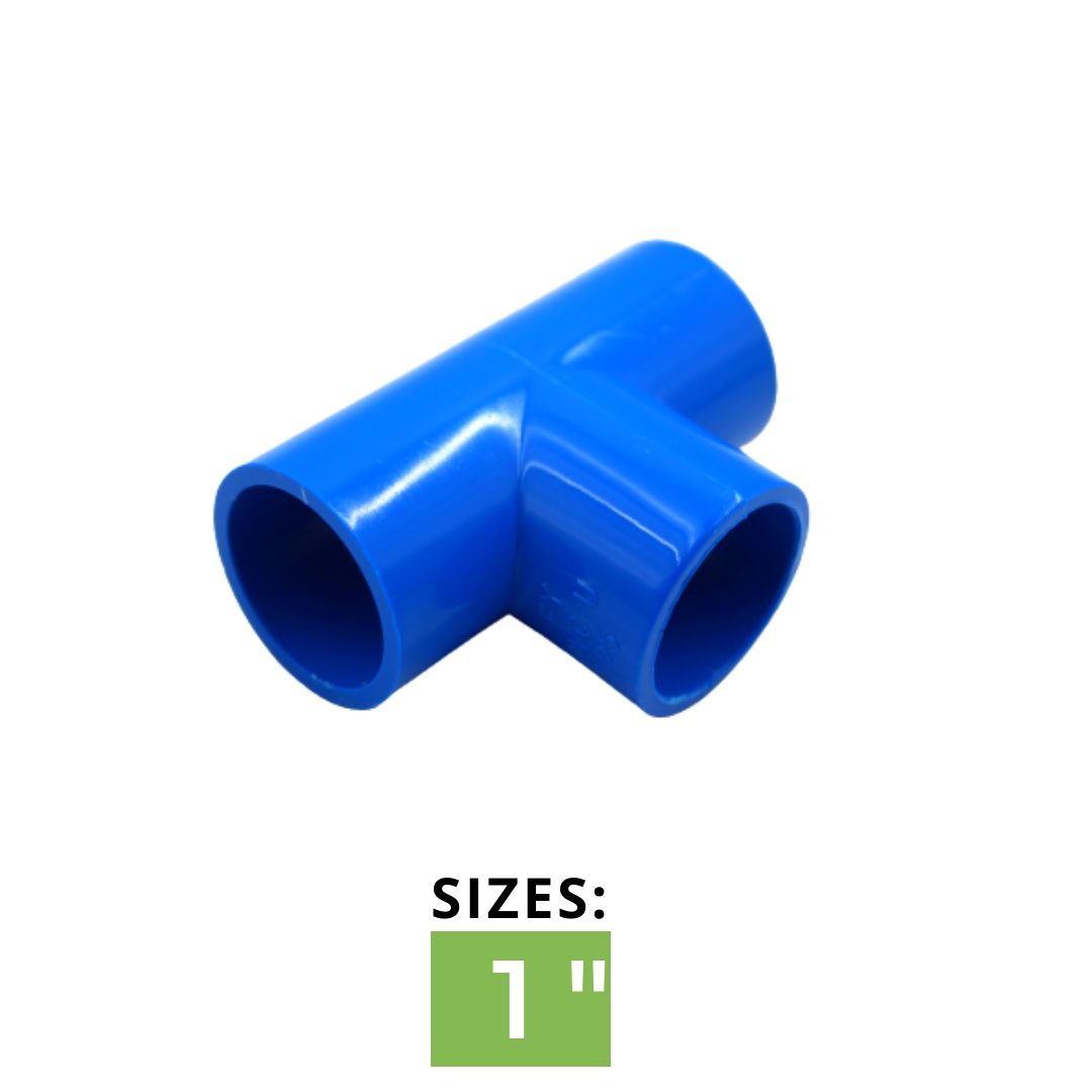 PVC Blue Fittings Tee Sizes 1/2”3/4”1" Water pipe fittings | Lazada PH