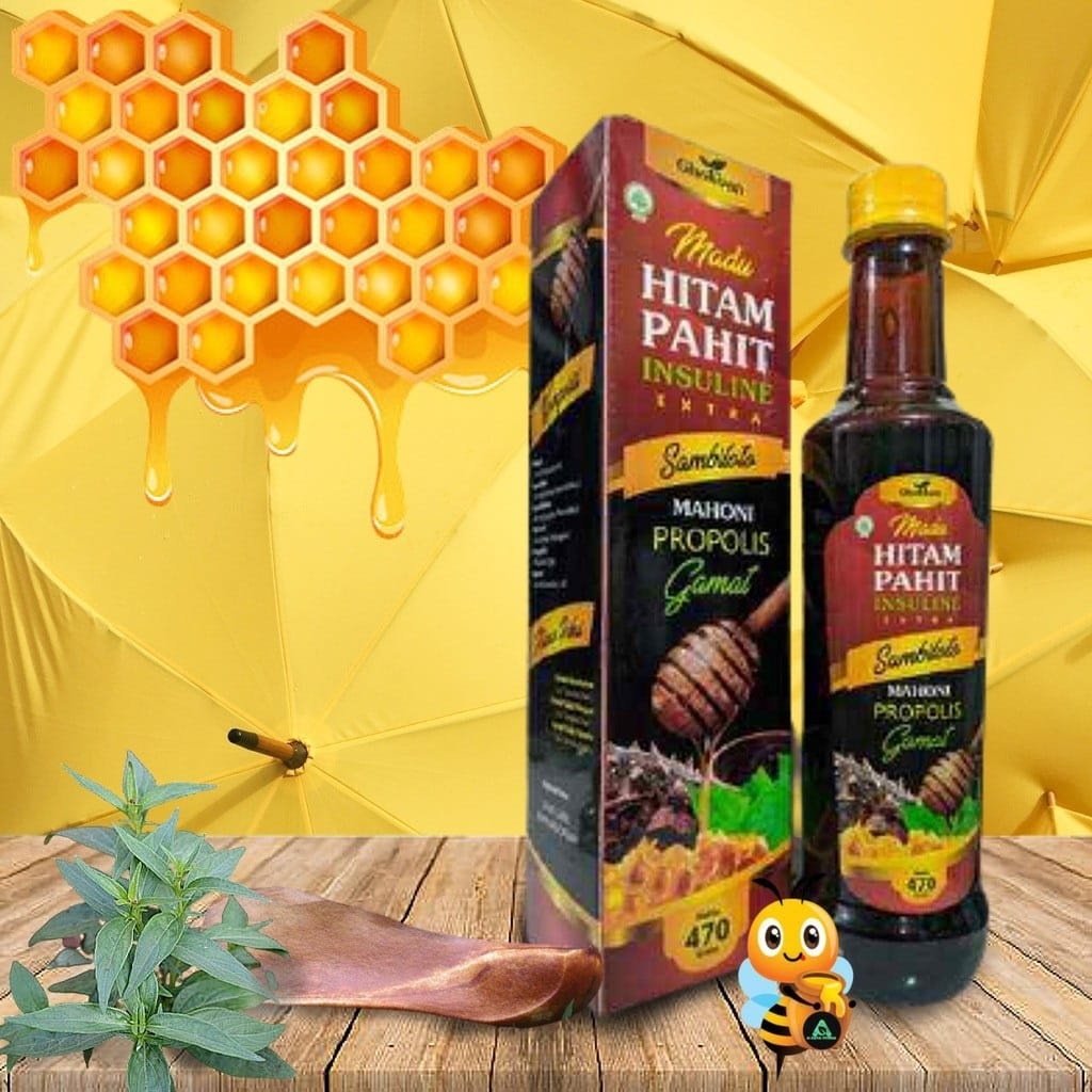 Gholiban Madu Hitam Pahit Gamat Gold Plus SAMBILOTO Daun Bidara 470gr ...