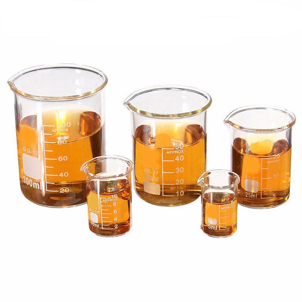 1 Set Of Low Glass Beaker Form 5 10 25 50 100 Ml Borosilicate Measure ...
