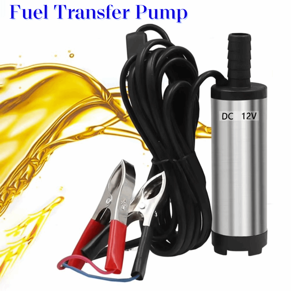 Portable 12V/24V DC Electric Fuel Transfer Pump 38mm Port Corrosion ...
