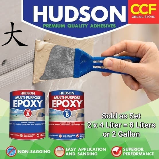 Hudson Multi Purpose Epoxy Adhesive A & B ( 2 x 4 Liter Set ) | Lazada PH