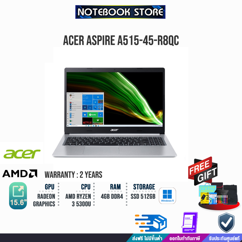 ACER ASPIRE A515-45-R8QC/AMD R3-5300U/ประกัน2y/BY NOTEBOOK STORE ...