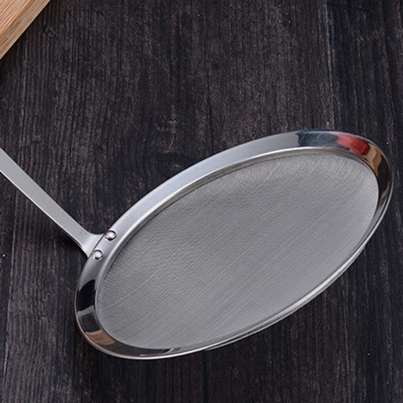 Oil Filter Spoon, Fine Mesh Filter with Wooden Handle for Kitchen, Used ...