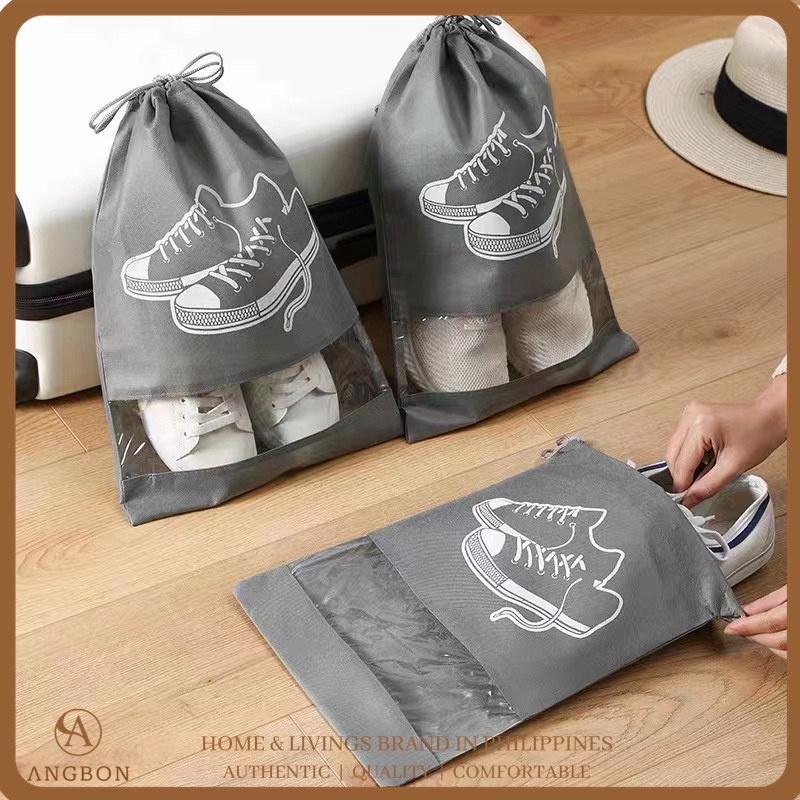 COD Angbon Drawstring Shoe Bag Transparent Travel Shoe Bag | Lazada PH