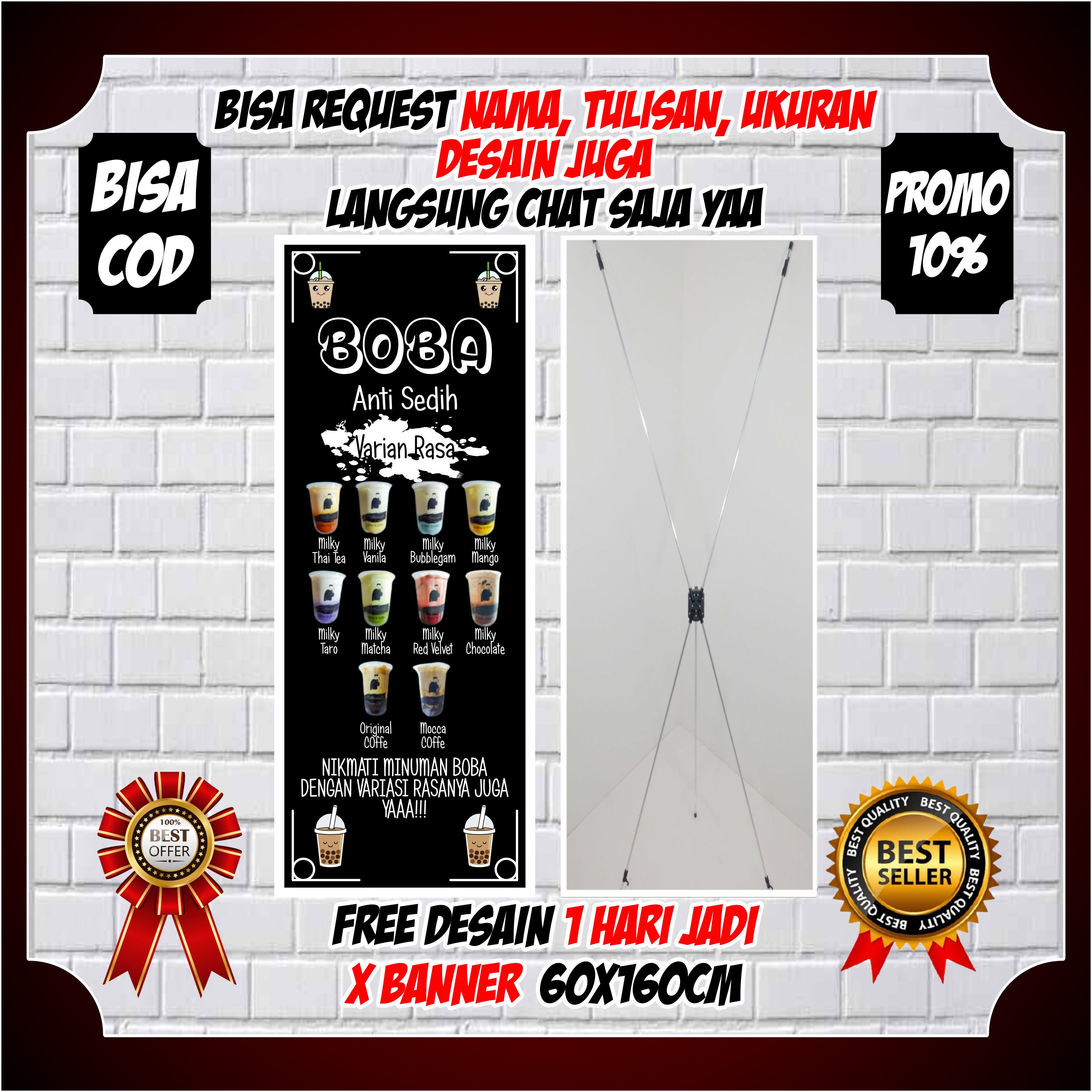 Spanduk / Banner Boba Drink Kekinian Viral Anti Galau spanduk banner ...