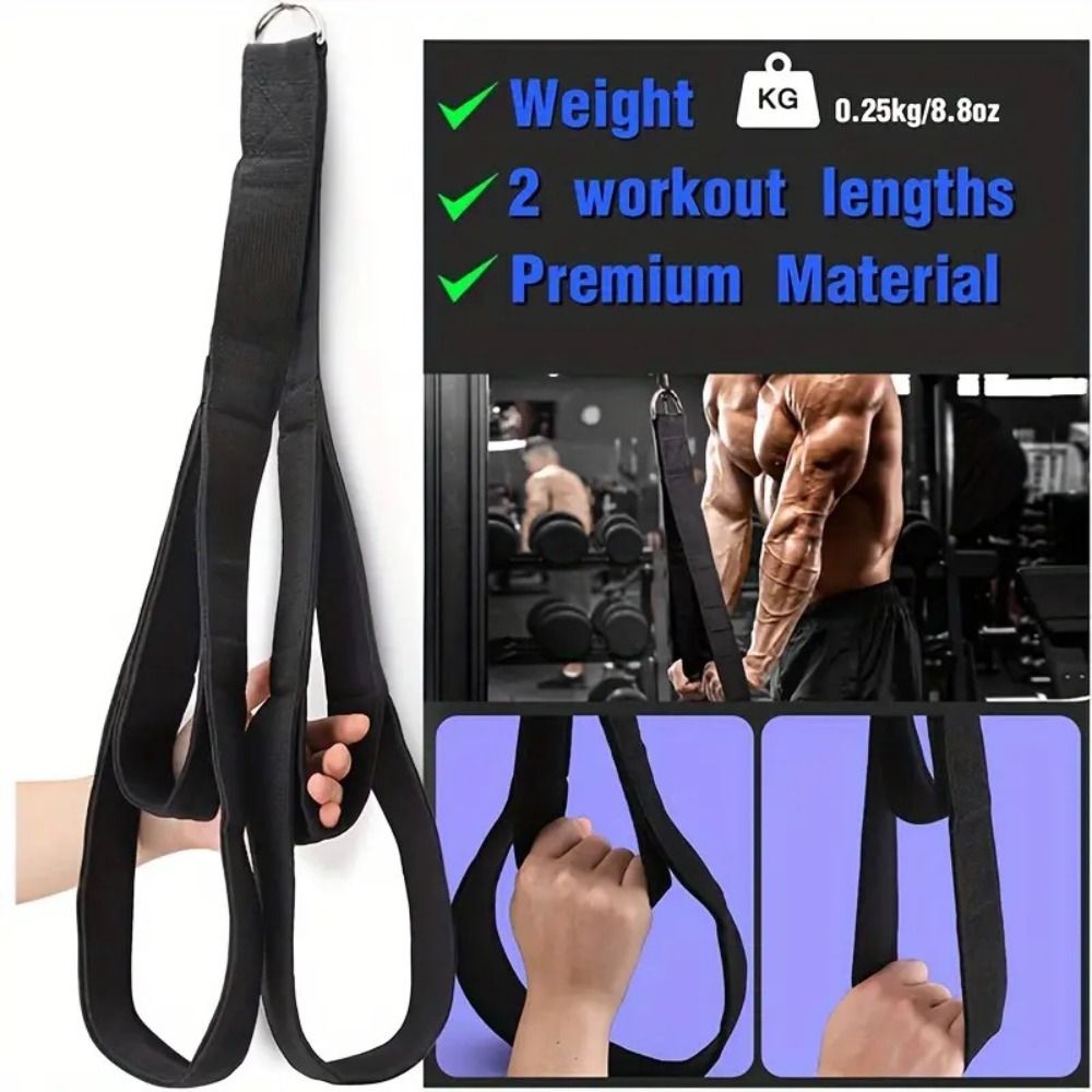 Fitness Equipment Anti-Slip Long Triceps Strap Cable Attachment Muscle ...