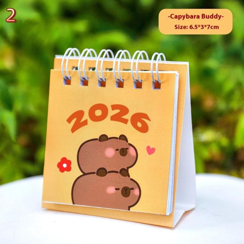 Cute Mini 2026 Desk Calendar Portable Cartoon Capybara Mini Desk ...
