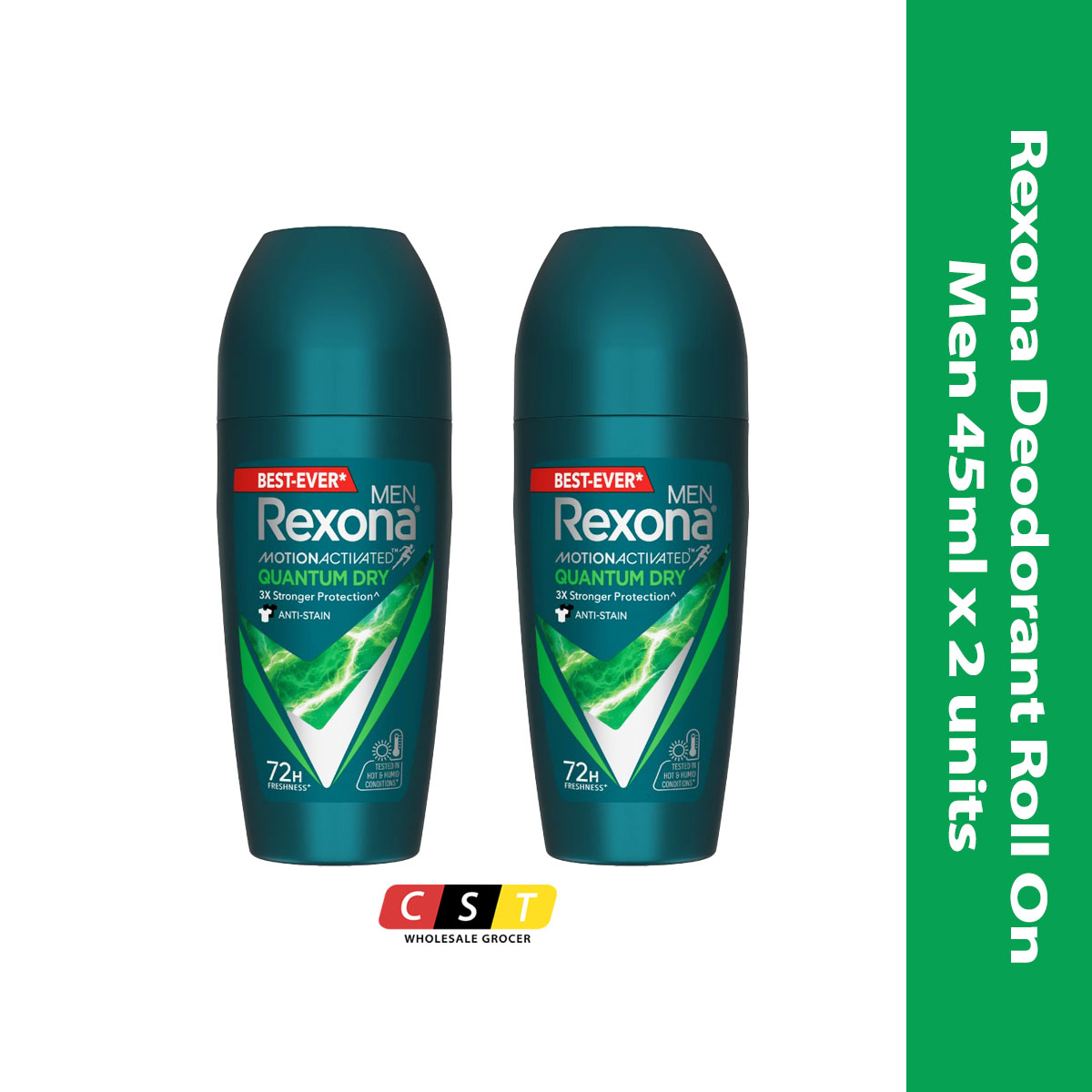 Rexona Men Quantum Dry Roll On Deodorant 45ml (TWIN PACK) | Lazada