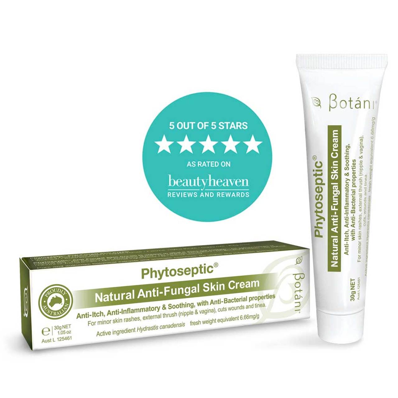 Botani Phytoseptic Anti-Fungal Skin Cream for Rash Eczema Dermatitis ...