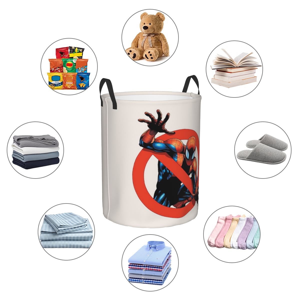 Custom Action Spider Man Comics Laundry Basket Foldable Superhero Movie ...