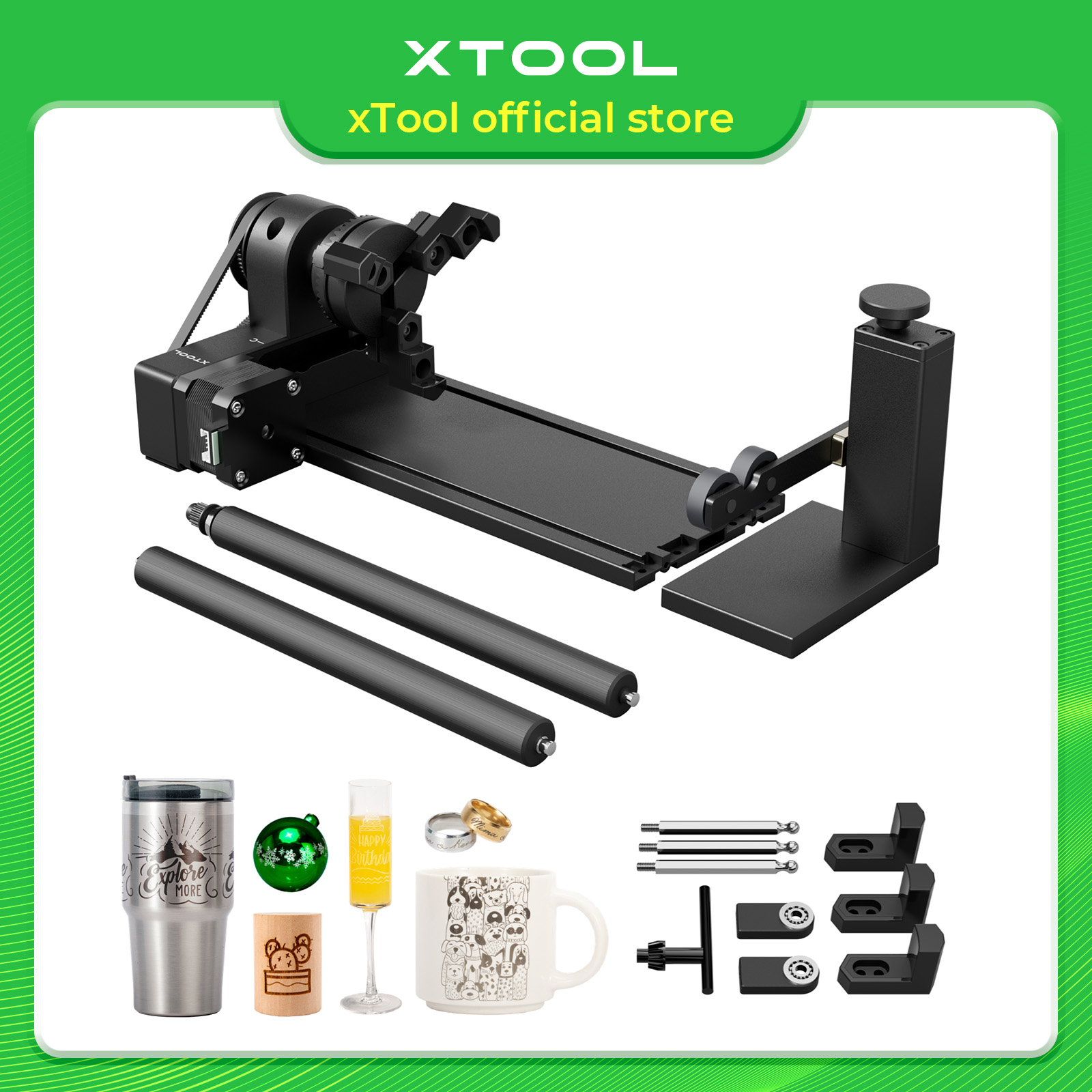 xTool RA2 Pro, 4-in-1 Laser Rotary for D1&F1 Laser Engraver, Laser ...